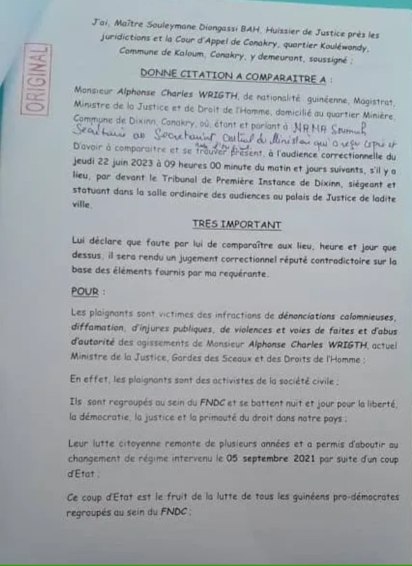 Justice Une Plainte Du Fndc Contre Le Ministre De La Justice Charles